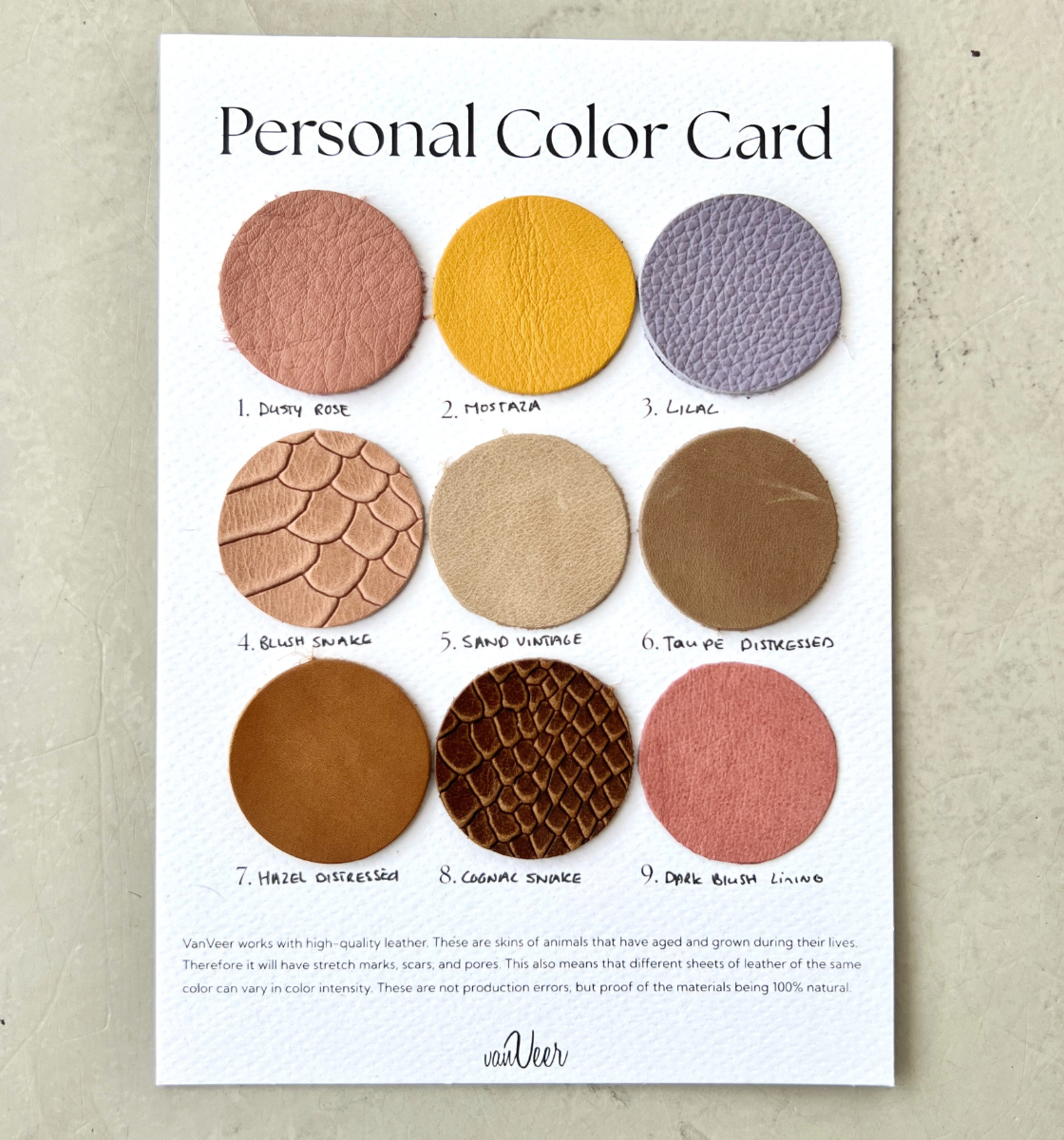 Personal Color Card – VanVeer